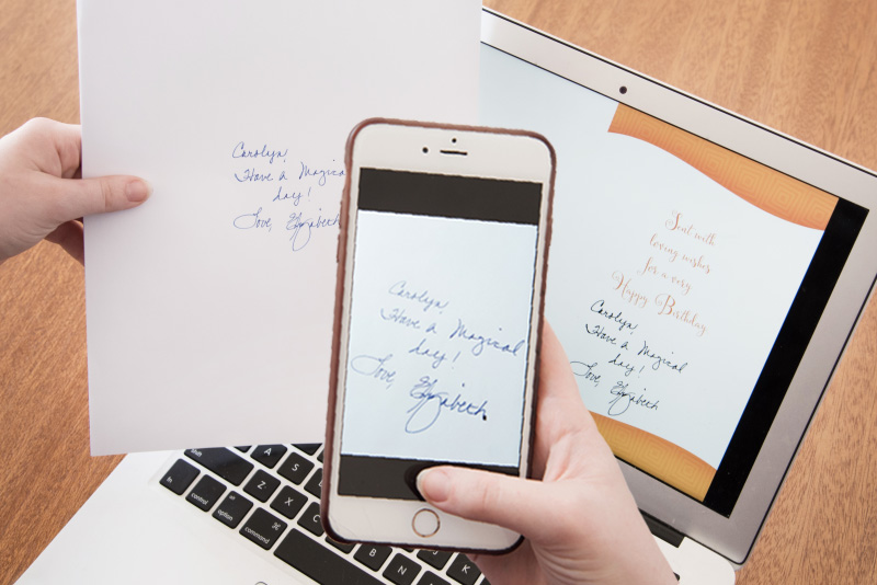 Send a real greeting card with your handwriting via First Class US mail ...